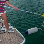 Mooring or docking with DOCKHOOK, GHOOK, HOOKLINKER boat hook